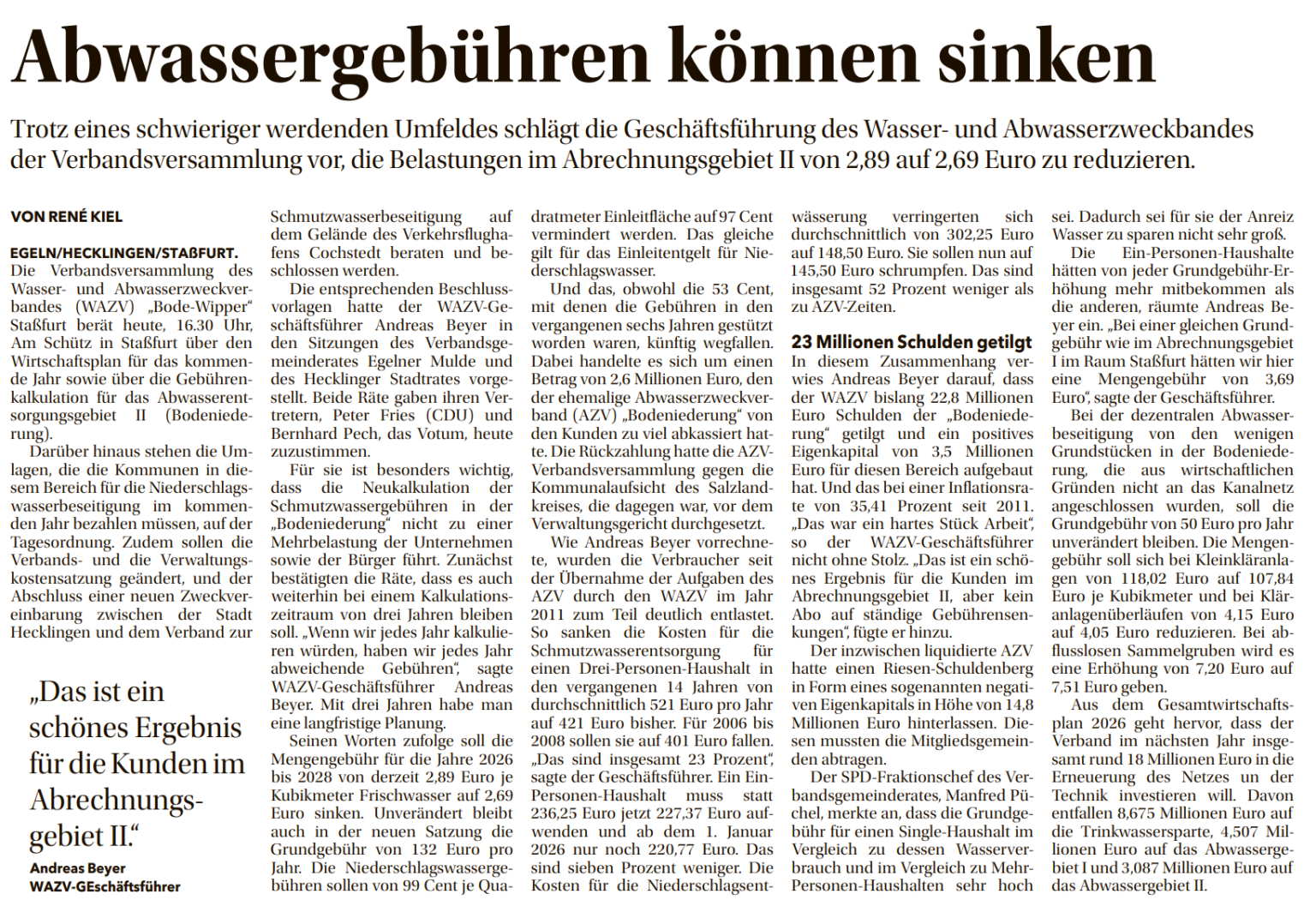 Vorbericht zur Sitzung der Verbandsversammlung